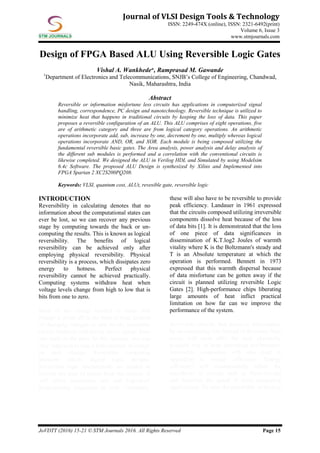 Journal of VLSI Design Tools & Technology vol 6 issue 3 | PDF | Publishing Industry | Industries