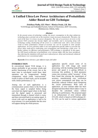 Journal of VLSI Design Tools & Technology vol 6 issue 3 | PDF