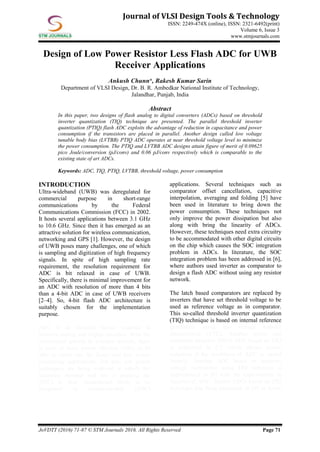 Journal of VLSI Design Tools & Technology vol 6 issue 3 | PDF