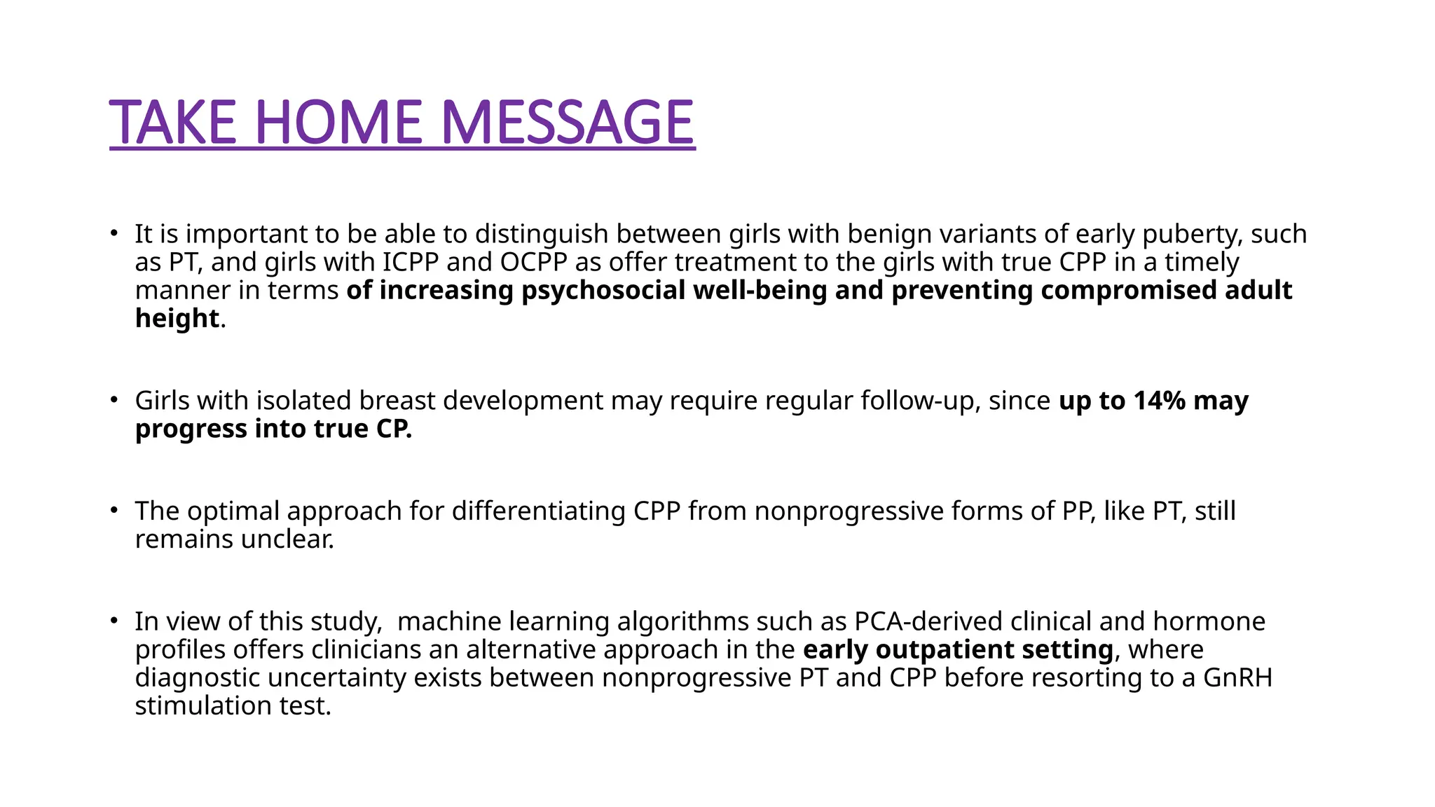Central precocious puberty versus Premature thelarche | PPT