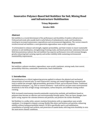 Advanced Polymer-Based Soil Stabilization: A Sustainable Alternative to ...