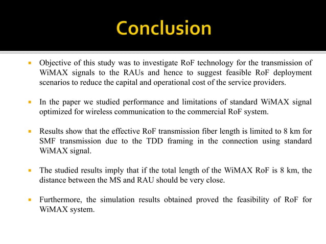 Radio over Fiber Technology for WiMAX Systems | PPTX | Computer Networking | Computing