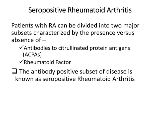 The immunopathogenesis of seropositive rheumatoid arthritis | PPT