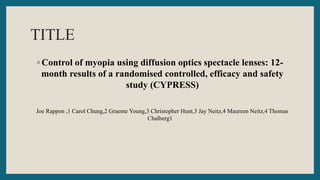 DIFFUSION OPTIC LENSES | PPT