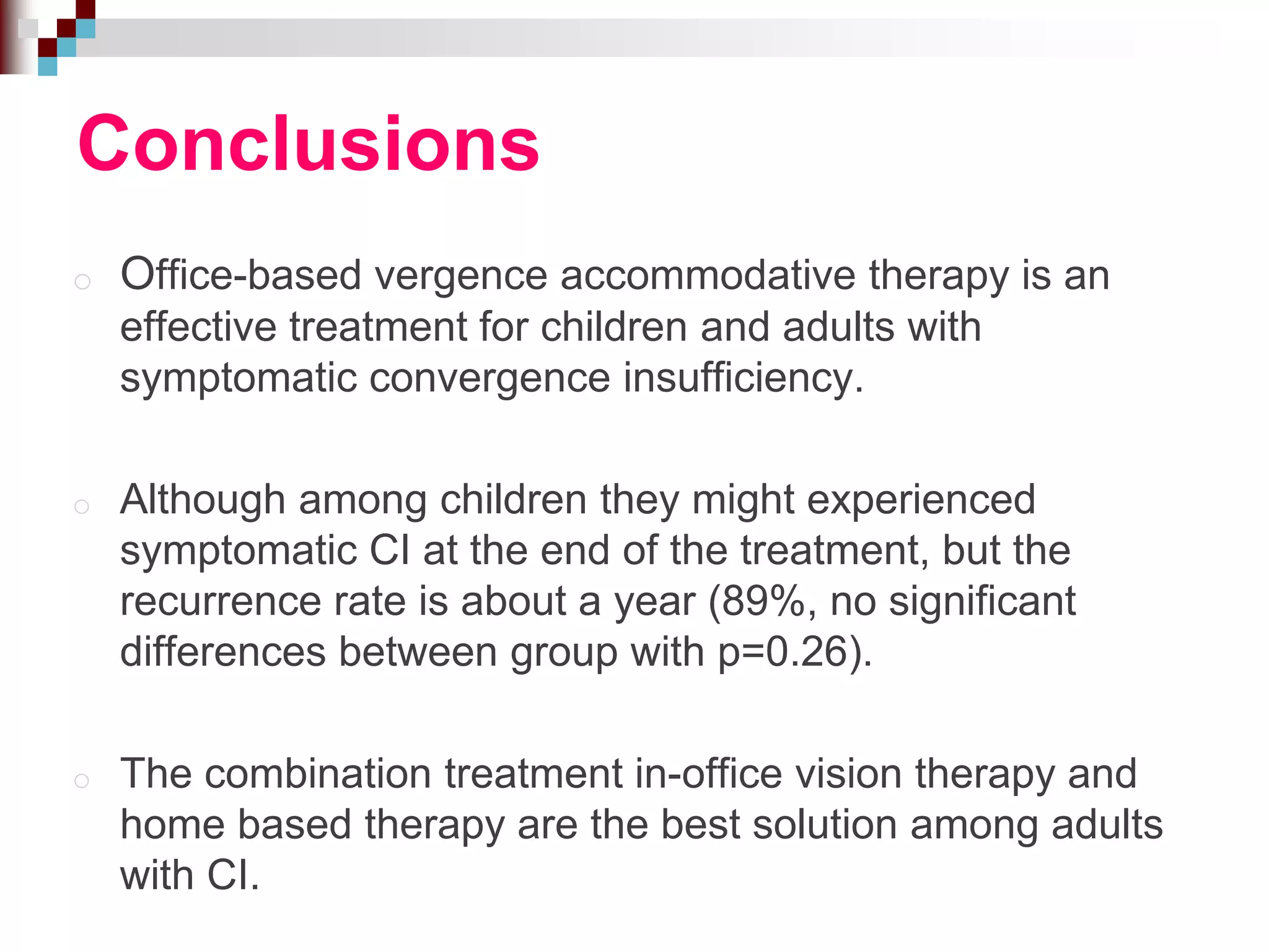 Journal presentation about convergence insufficiency | PPTX | Eye and ...
