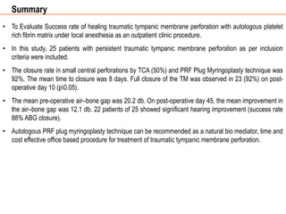 journal presentation on traumatic Tympanic membrane perforations.pptx