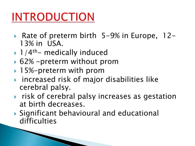 Journal preterm labour | PPT