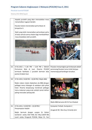 Journal program cabaran angkasawan 1 malaysia 2011 | PDF