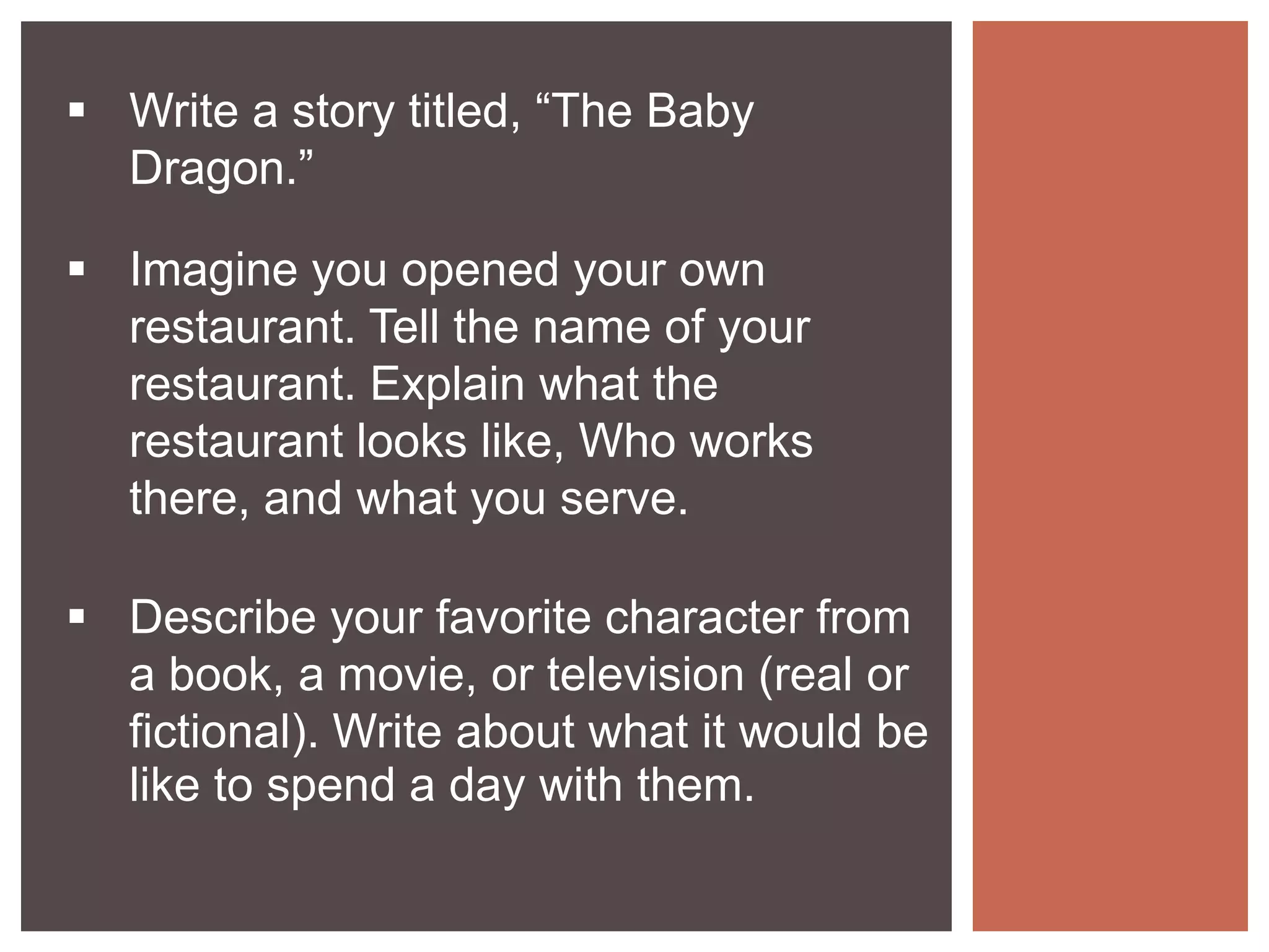 Journal prompts--3 choices | PPT