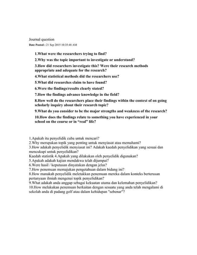 Journal question | DOC
