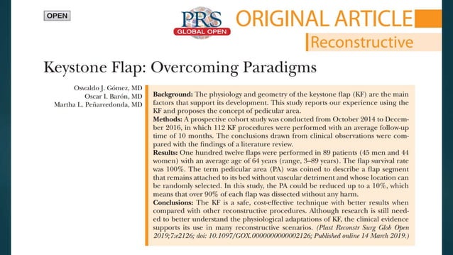 Journal Reading- keystone flap.pptx | Surgery | Medical Health