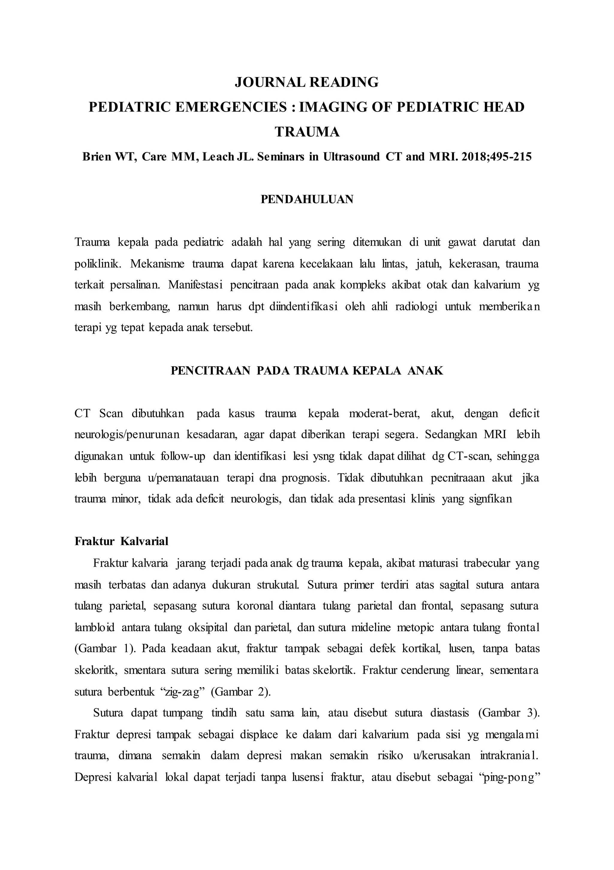 Imaging pediatric head trauma-Indonesia Version | DOCX