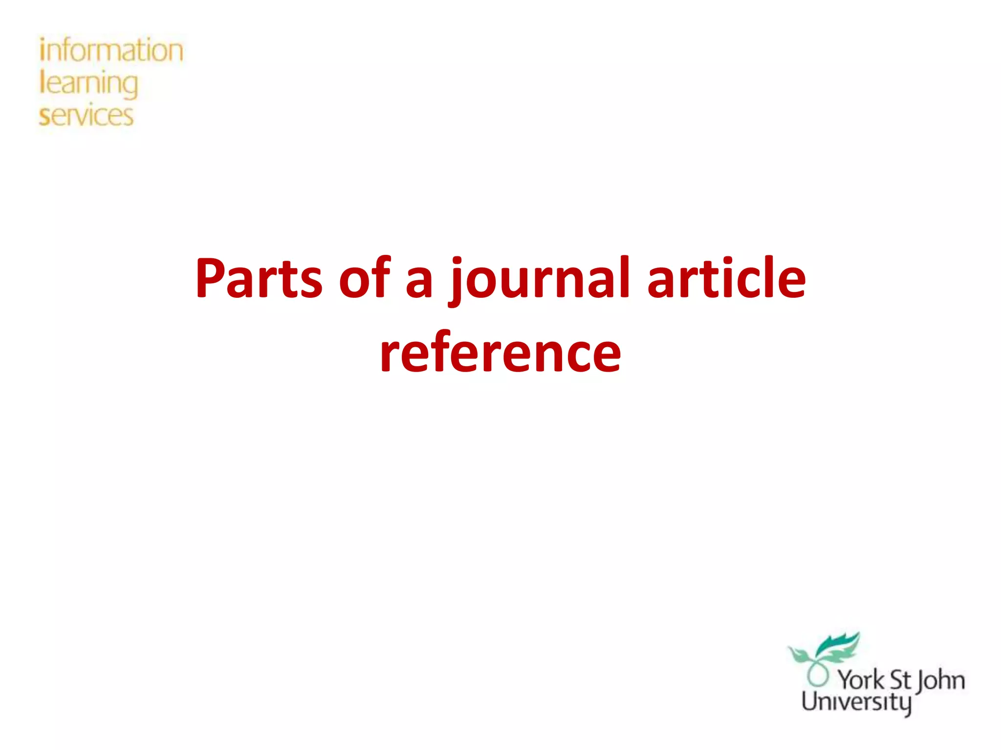 Journal article reference | PPTX