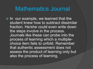 Journal As Assessment tool | PPTX