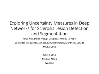 Exploring uncertainty measures in deep networks for sclerosis | PPT