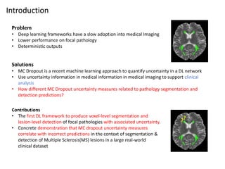 Exploring uncertainty measures in deep networks for sclerosis | PPT