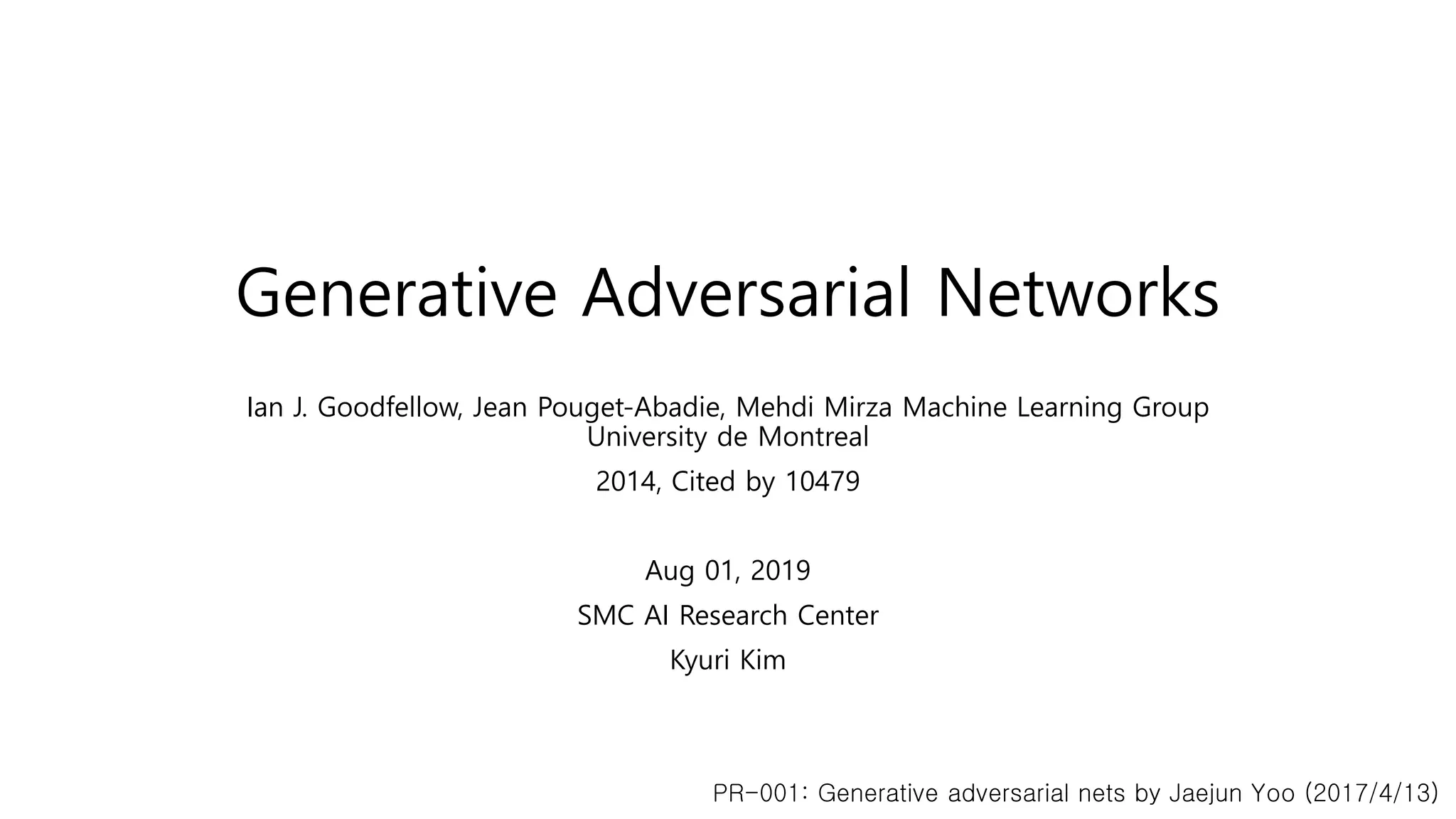Generative Adversarial Networks Ppt