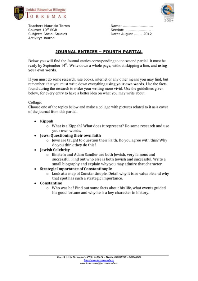 Journals10 4th Partial | PDF