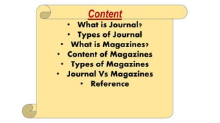 Journals and magazines | PPTX