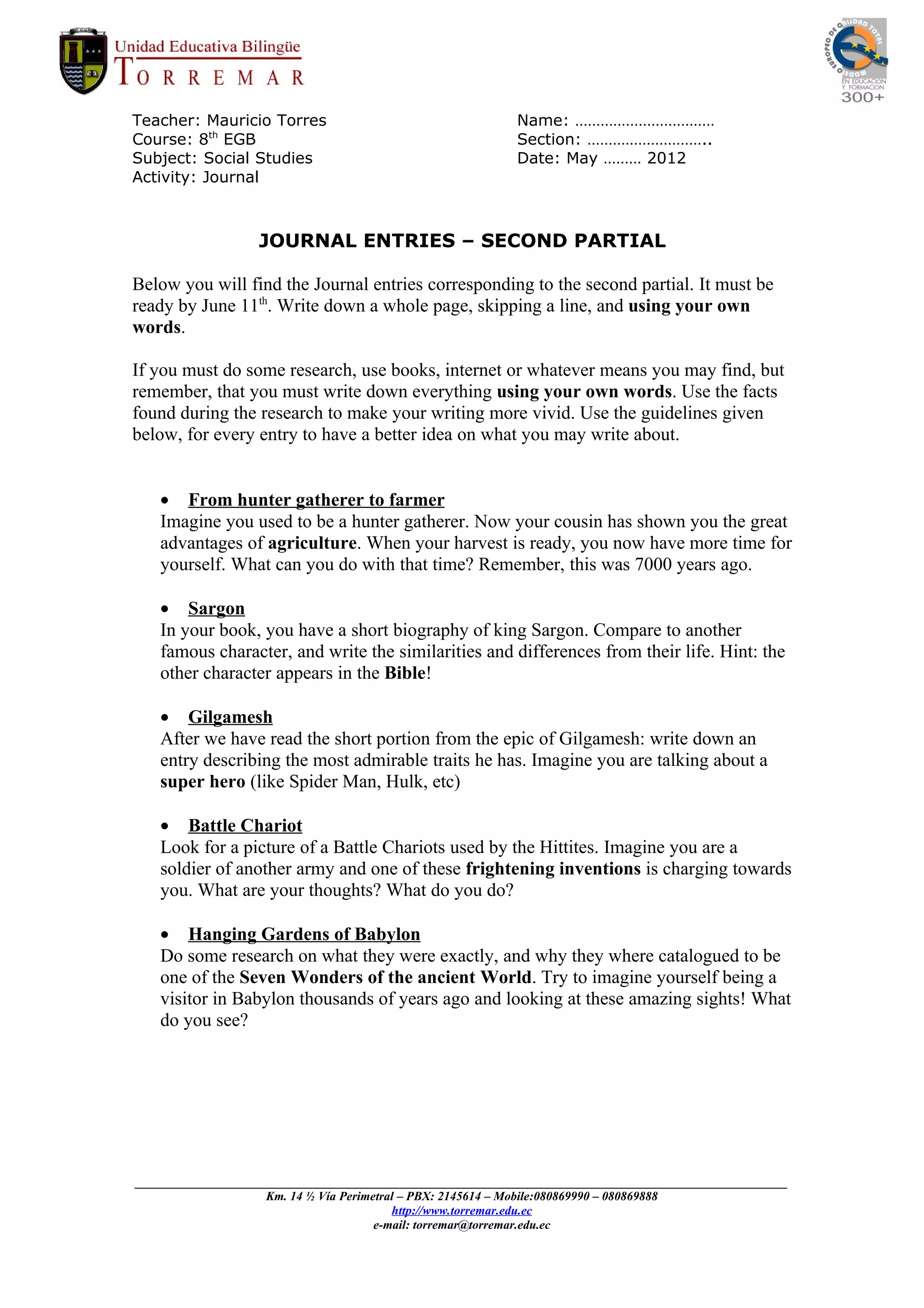 Journals8 2nd Partial | PDF