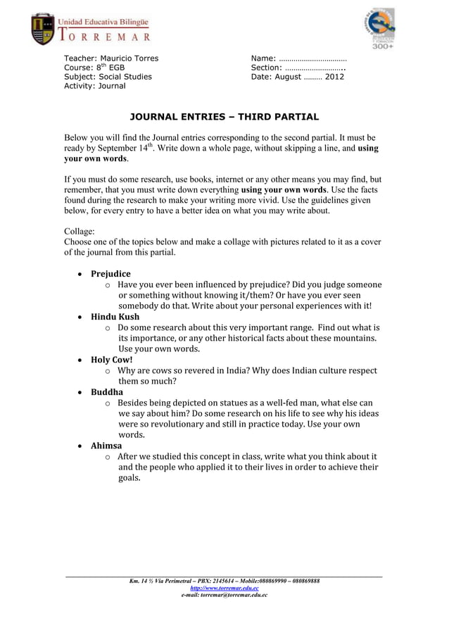Journals8 4th Partial | DOCX