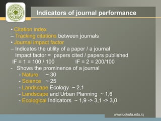Journals Performance Metrics A General Guide | PPT