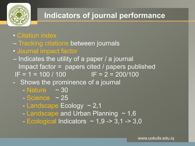 Journals Performance Metrics A General Guide | PPT