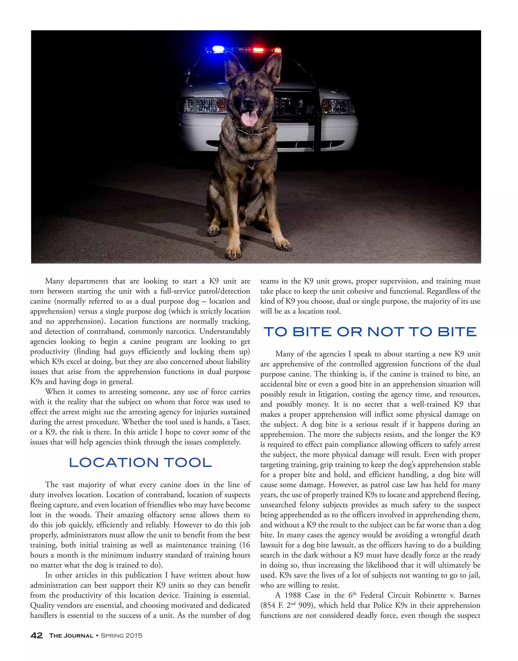 The Single Purpose K9 v. Dual Purpose K9 Debate | PDF