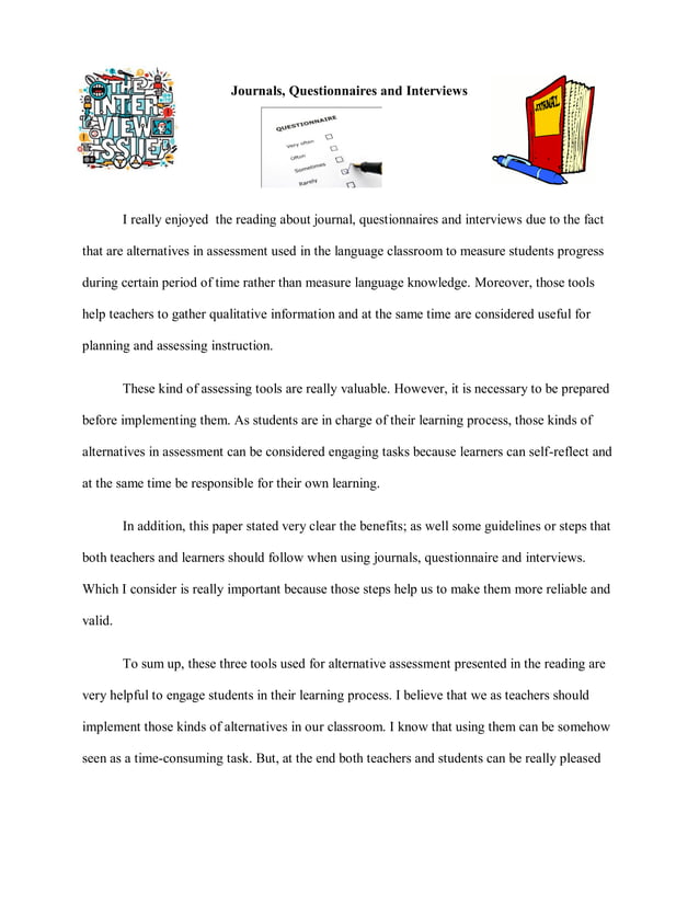 Journals, questionnaires and interviews. | PDF