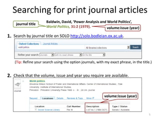 How to find journals on your reading list | PDF