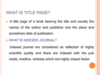 JOURNAL PRESENTATION BASIC TERMINOLOGY'S. | PPTX