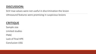 Journal ultrasound stratification of the fdg avid thyroid | PPT