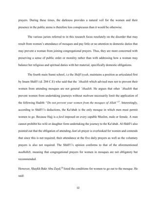 WOMEN AND MOSQUE ATTENDANCE | DOCX | Islam | Religion & Spirituality