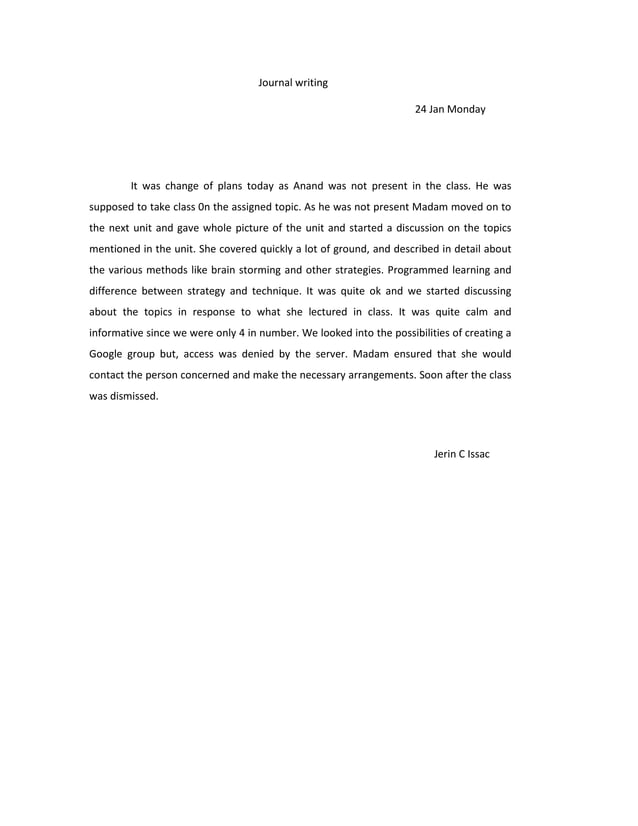 Journal writing | PDF