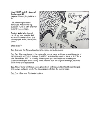 Journal zentangle to what is art | PDF