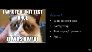 Importance of test automation, excuses and TDD introduction | PPTX