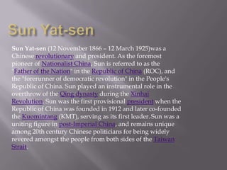 The Jouney of Sun Yat-Sen | PPTX