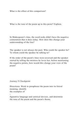 Journey 9 CheckpointDirections Work to paraphrase the poem into.docx