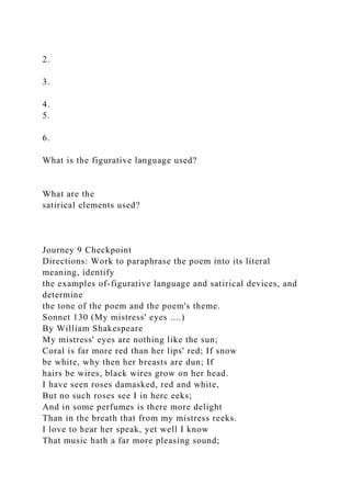 Journey 9 CheckpointDirections Work to paraphrase the poem into.docx