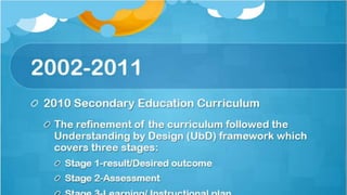 Journey in basic education curricular reforms | PPTX