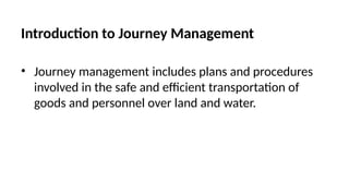 Journey management in regards to Health Safety at Environment | PPT