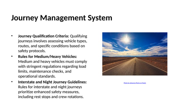Journey management in regards to Health Safety at Environment | PPTX