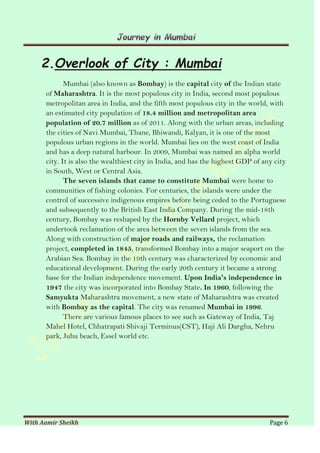 Mumbai - Tourist Guide and Point of Interest | Journey of My Life | PDF