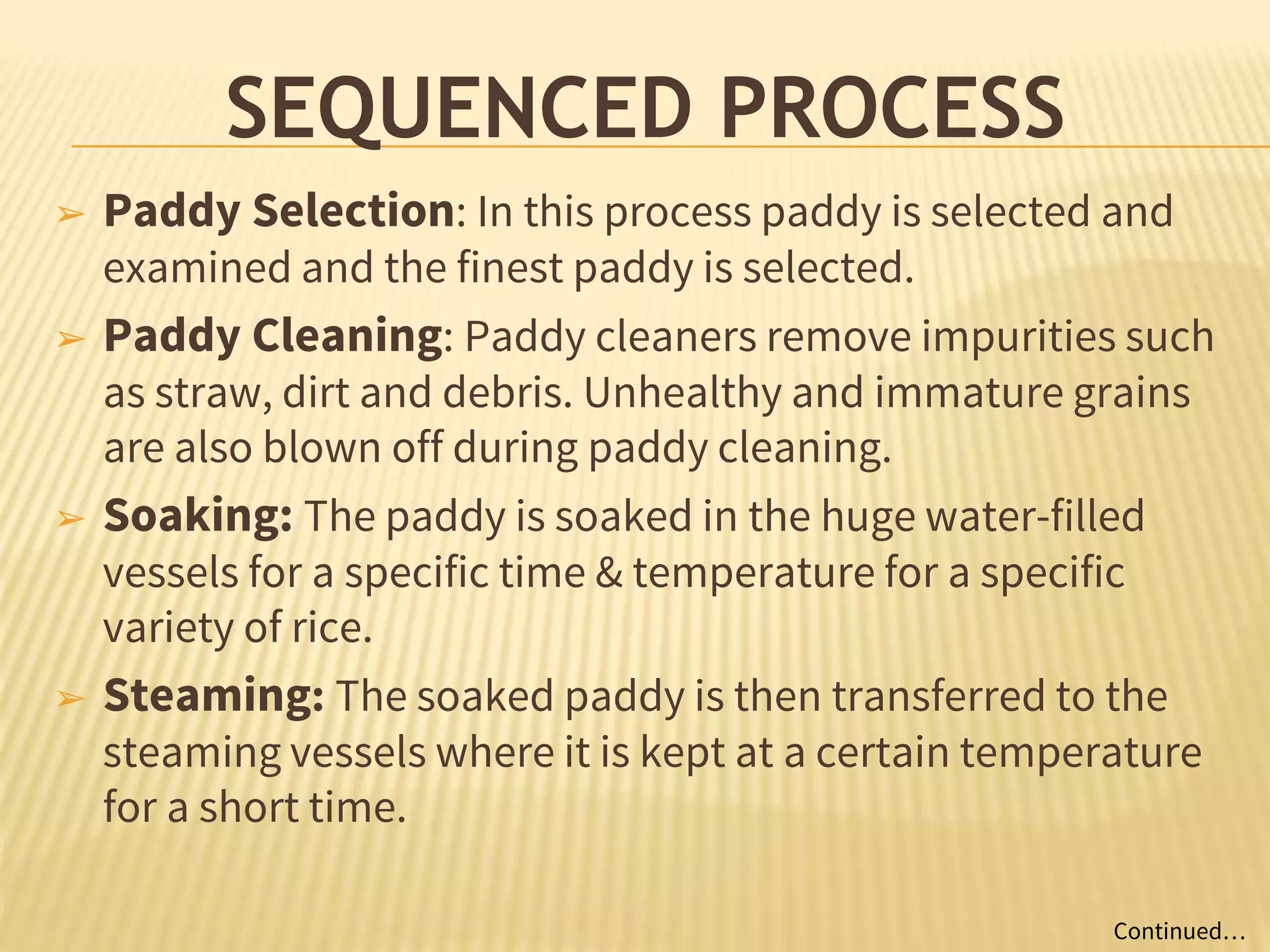 Journey Of Rice, From Paddy To Parboiled | PPTX