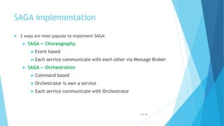 Journey of saga pattern in microservice architecture | PPTX