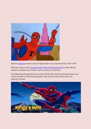 Journey of spiderman from comic book to animated movie | PDF