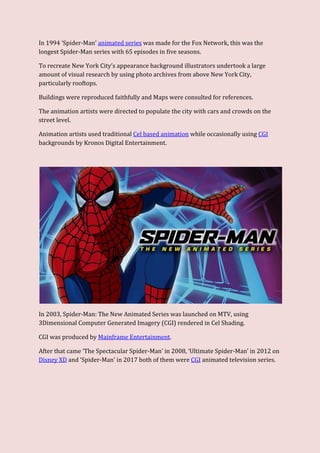 Journey of spiderman from comic book to animated movie | PDF