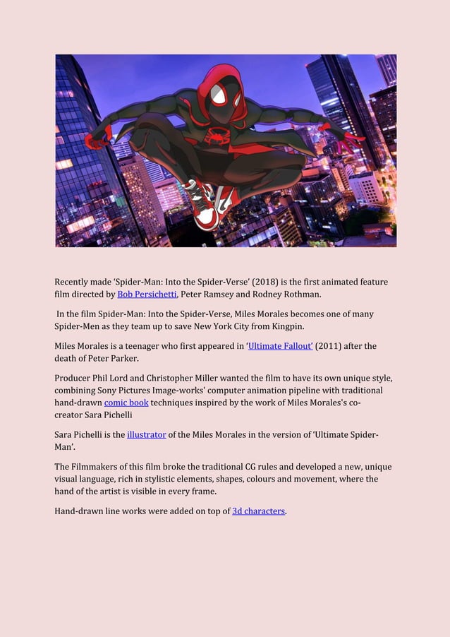 Journey of spiderman from comic book to animated movie | PDF