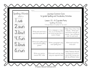 Journey's Spelling Lists | PDF