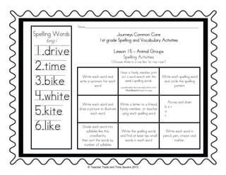 Journey's Spelling Lists | PDF